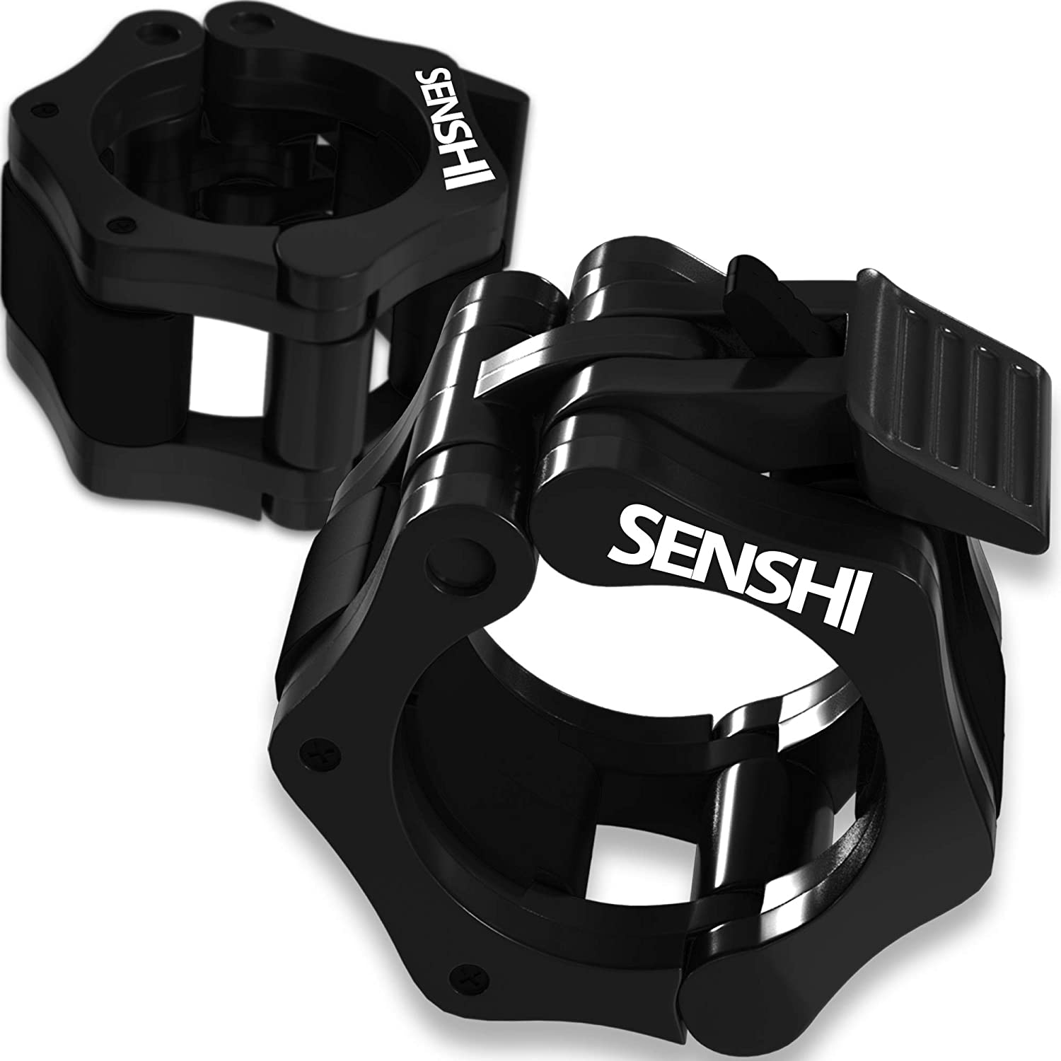 Heavy Duty Weight Collars Senshi Olympic Barbell Collars - Quick-Lock ...